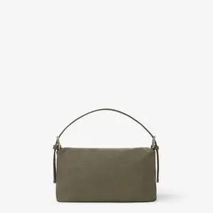 Fendi Baguette® 26424 Khaki Green Canvas Bag With Stencil Print